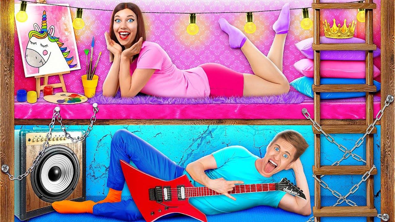 Kamar Rahasia Di Bawah Tempat Tidur Tantangan 24 Jam | Perang Lelucon Multi DO Fun Challenge ...