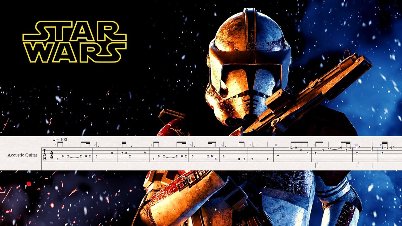 STAR WARS THE CLONE THEME - Easy Guitar Tab Tutorial + PDF SHEET MUSIC ...