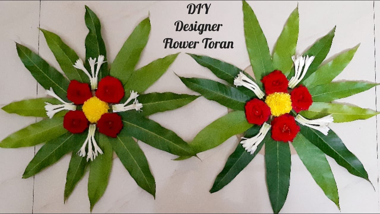 DIY Designer Fresh Flower Toran Making Video In Telugu | Flower Wall ...
