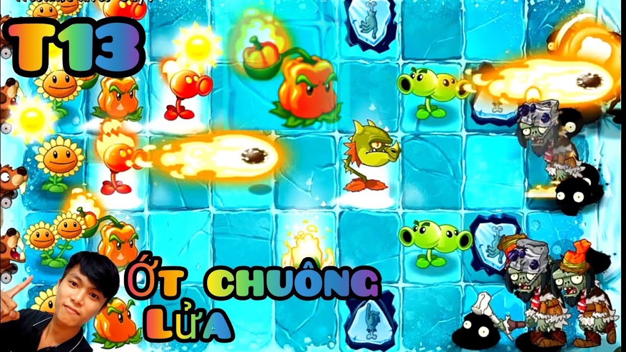 Plants vs zombie #13 ớt chuông lửa/ đốt cháy kỷ băng hà. - YouTube