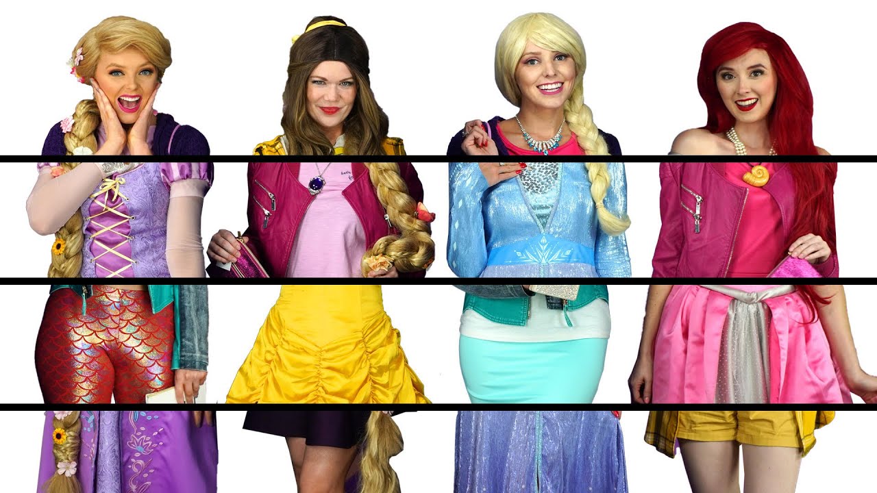 DISNEY PRINCESS CLOTHES SWITCH UP CHALLENGE WITH FROZEN ELSA, BELLE ...