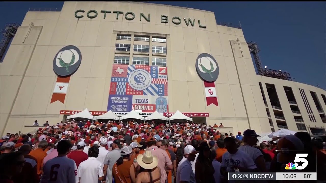 Texas-OU fans turn out at Red River Rivalry in Dallas | NBCDFW - YouTube