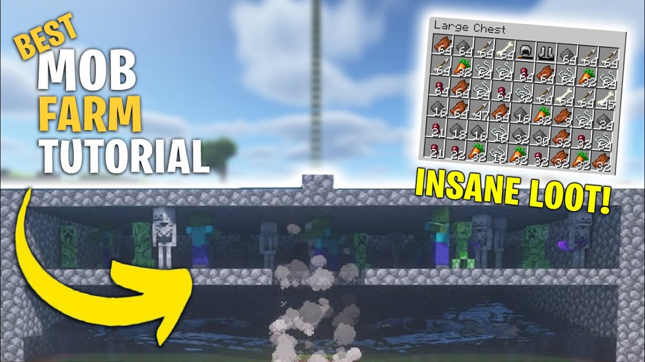 Minecraft: BEST MOB FARM TUTORIAL! (Zombie, Creeper, Skeleton, Spider ...