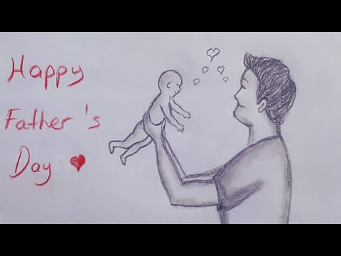 BABA VE ÇOCUK ÇİZİMİ😍 / BABALAR GÜNÜ RESMİ / HAPPY FATHER'S DAY DRAWING  @sbnmyucel