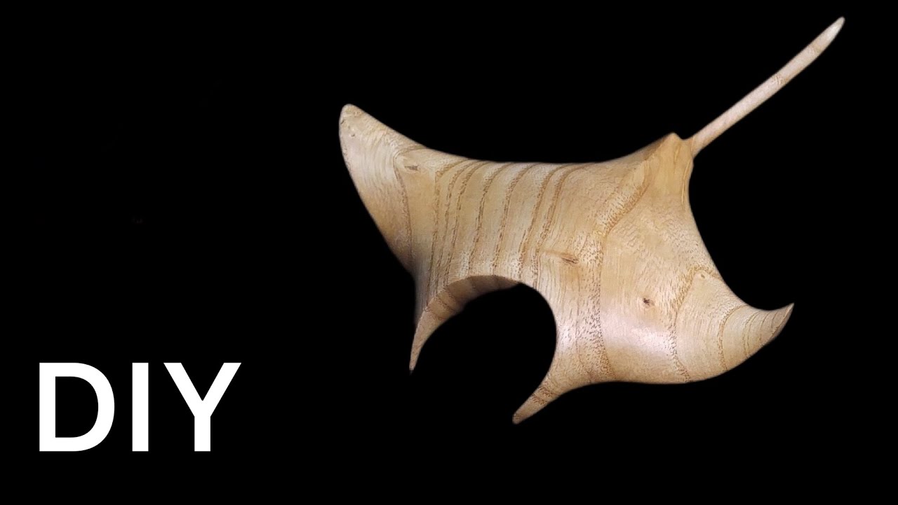 Woodcarving / a beautiful wooden fish / manta ray - YouTube