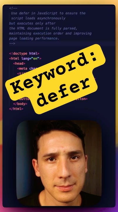 Keyword Defer In Javascript Javascript Javascripttutorial Coding