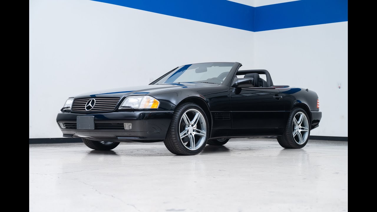 9k mile 1995 Mercedes Benz SL320 top operation - YouTube