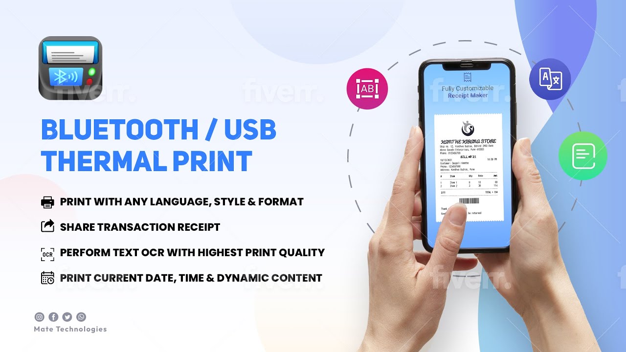 Fully Customizable Receipt using Thermer App - YouTube