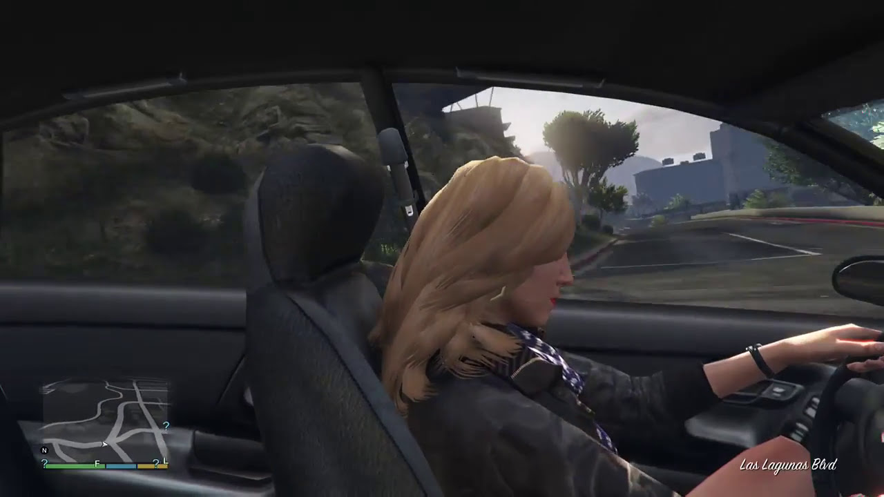 Grand Theft Auto V:Random Event Lacey Jonas steals Players car a drives ...