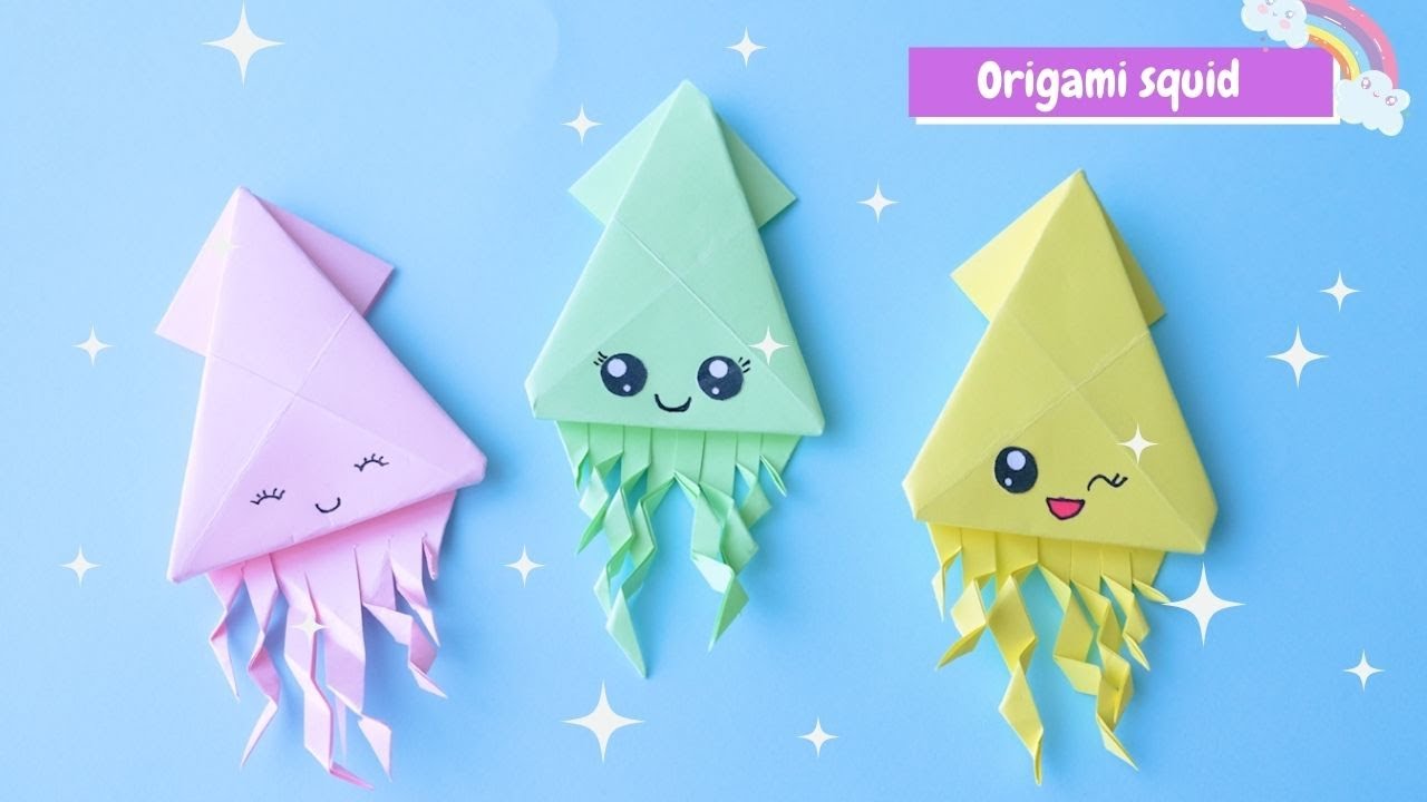 Origami squid | Squid | How to make Origami Squid | Paper Squid ...