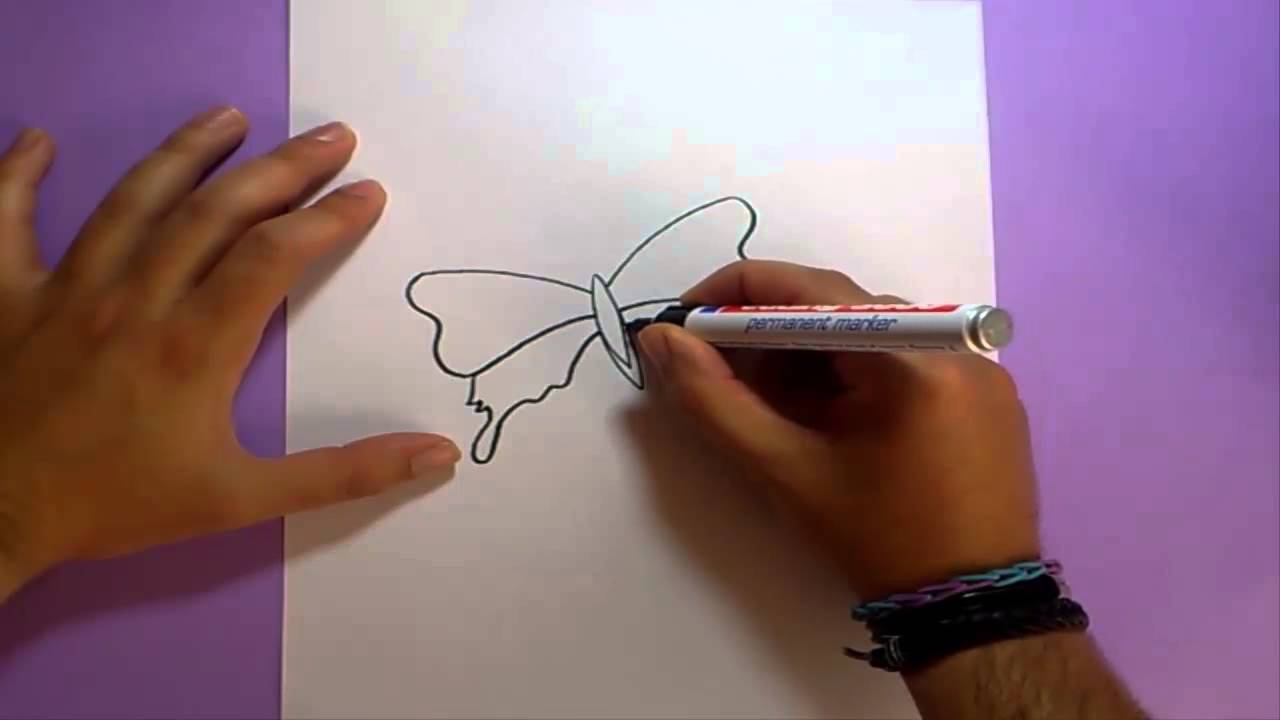 Como dibujar una mariposa paso a paso 7 | How to draw a butterfly 7 ...