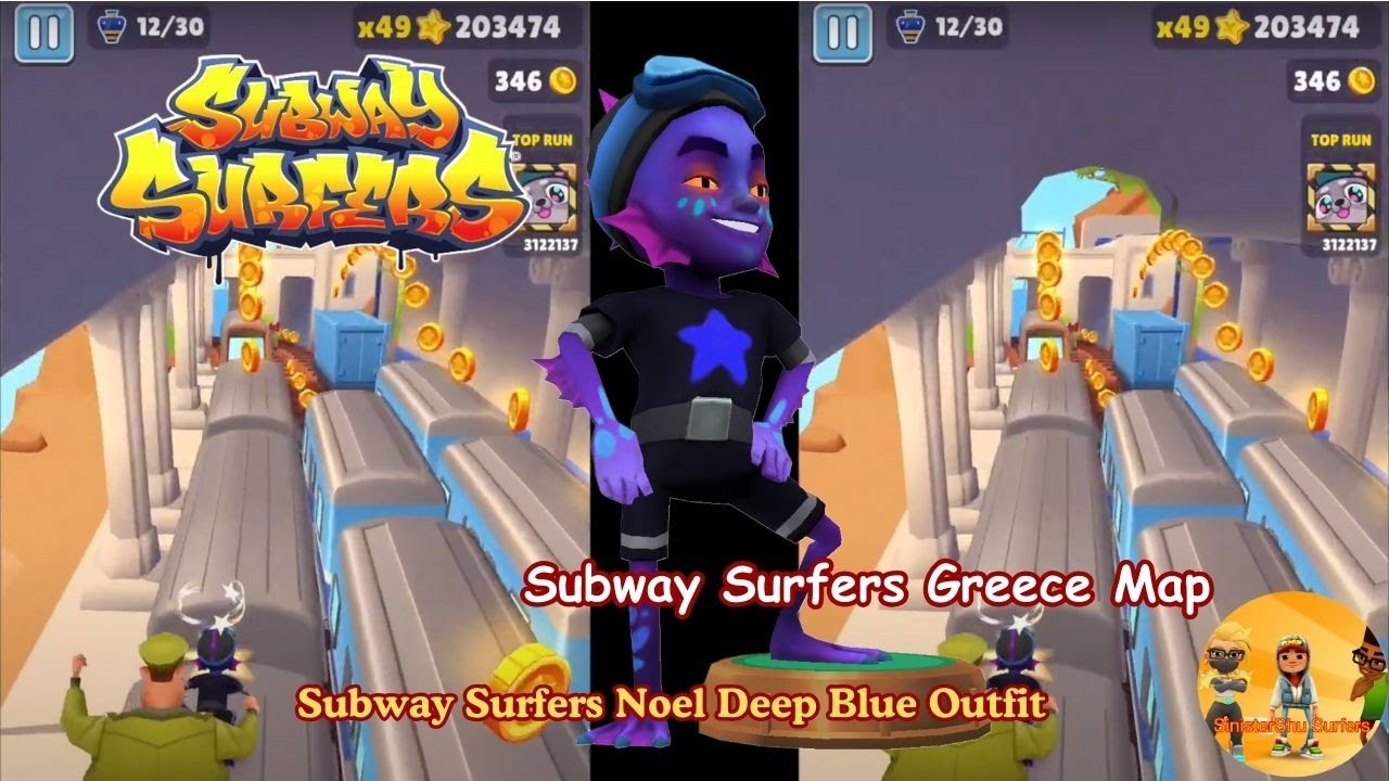 Subway Surfers Noel Deep Blue Outfit Gameplay Subway Surfers Greece Map ...