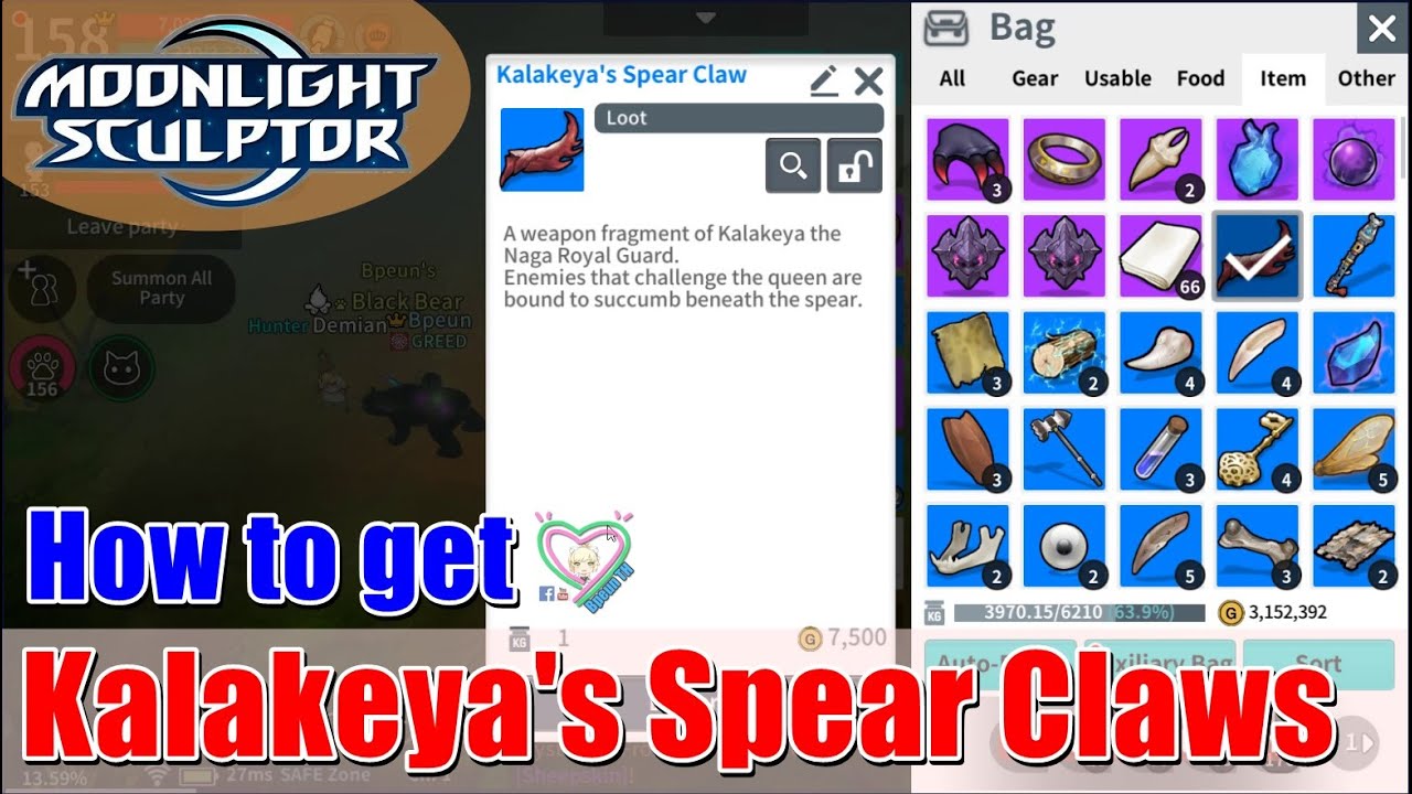 Moonlight Sculptor How to get Kalakeya's Spear Claws - YouTube