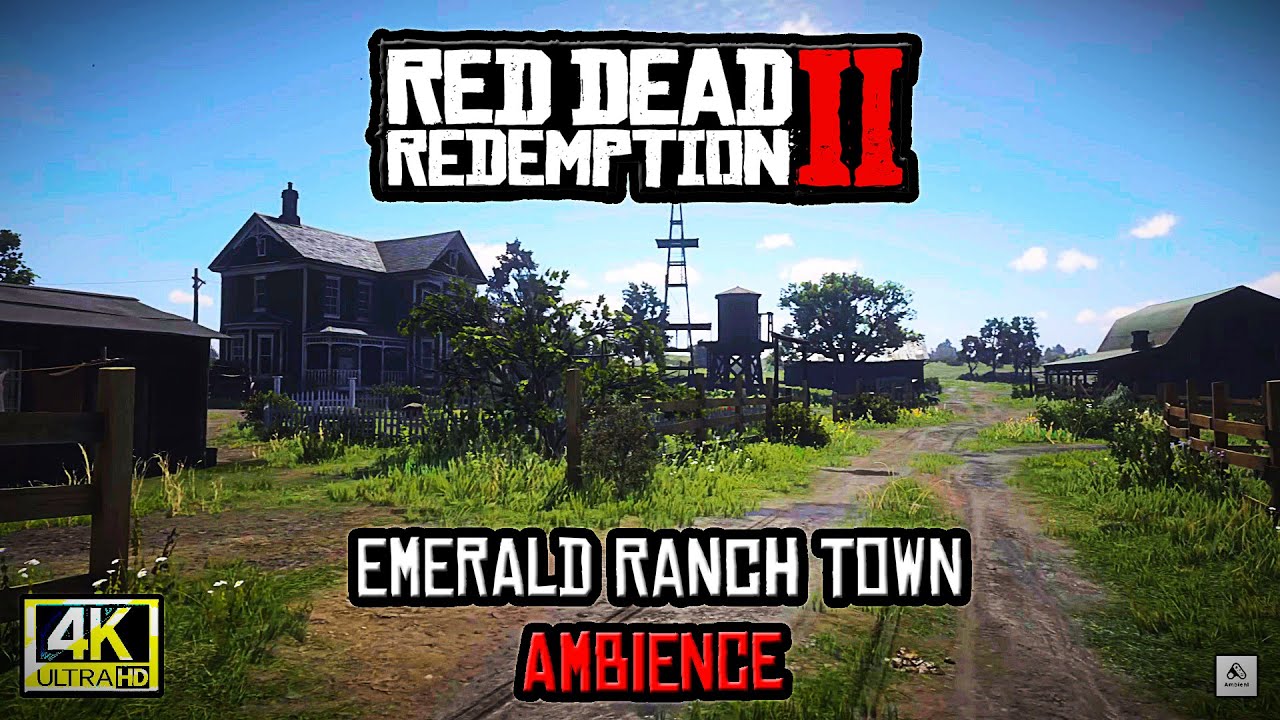 Red Dead Redemption 2 Emerald Ranch Town Ambience | Peaceful Frontier ...
