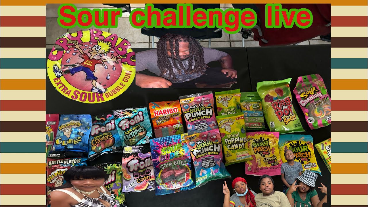 Sour candy challenge come and chat with us - YouTube