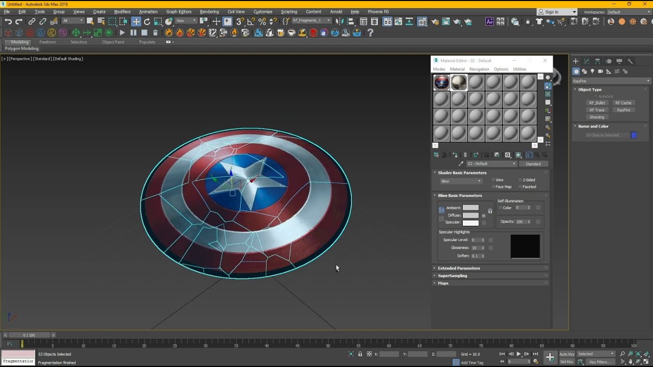 Tutorial Captain America shield VFX RayFire 3DS Max, PFTrack object tracking, After Effects ...