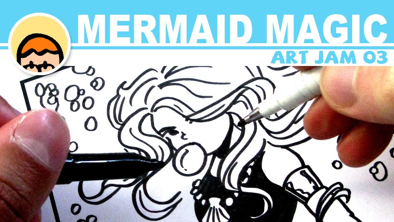 Mermaid Magic! A Two-Player Drawing Challenge - Art Jam - YouTube