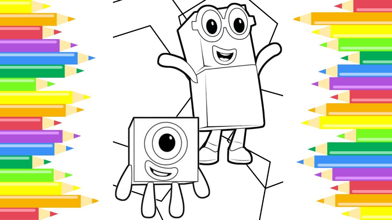 Number Blocks One and Two Colouring - YouTube