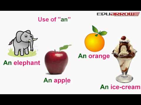 Use of "An" | Articles - Use of An for kids - YouTube