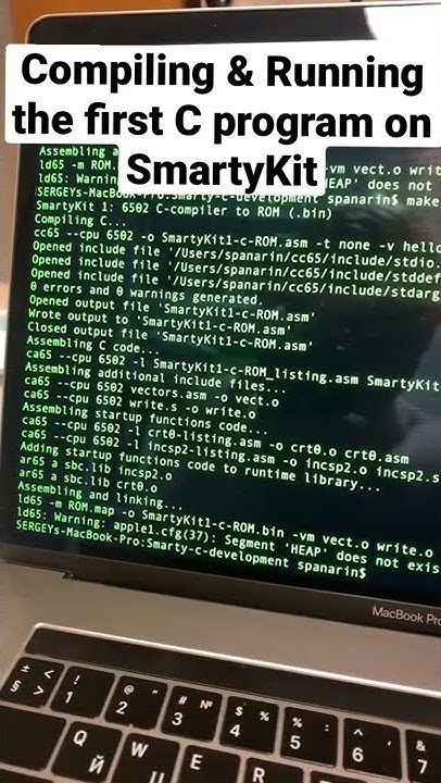Compiling and running the first C program on SmartyKit Apple-1 #6502 #shorts #chips - YouTube