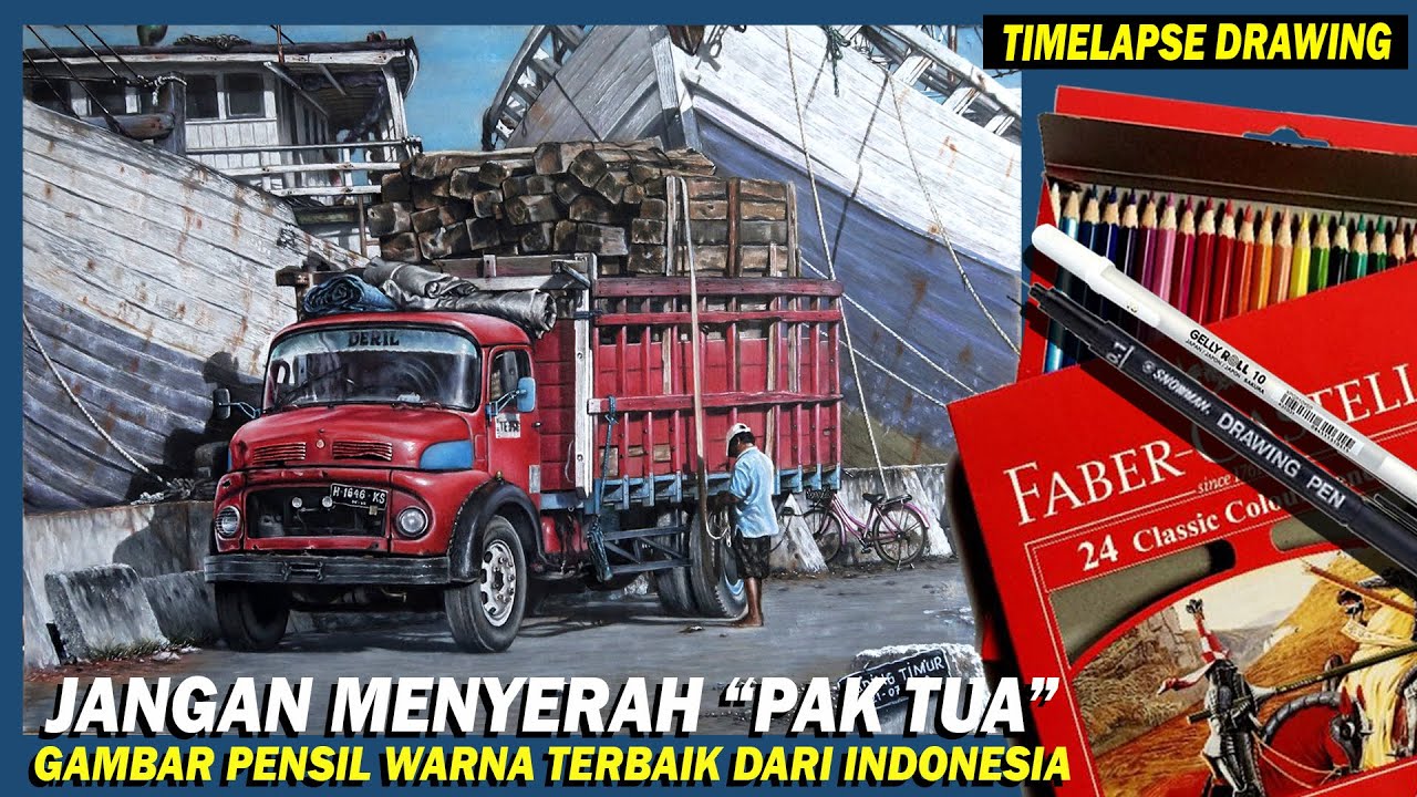 Video ke-100 : Menggambar TRUCK MERCY "BAGONG" Yang Tetap Eksis ...
