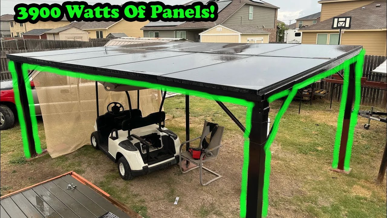 DIY Solar Pergola Solar Panel Mount - YouTube