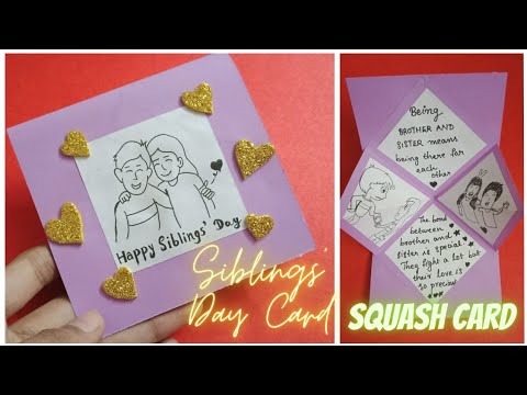 Siblings'day card | Squash Card | Paper Craft | DIY under Rs.20 ...
