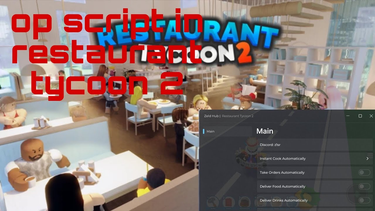 restaurant tycoon 2 op script - YouTube