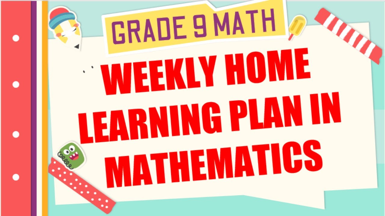 HOW TO CREATE WEEKLY HOME LEARNING PLAN IN MATHEMATICS - YouTube