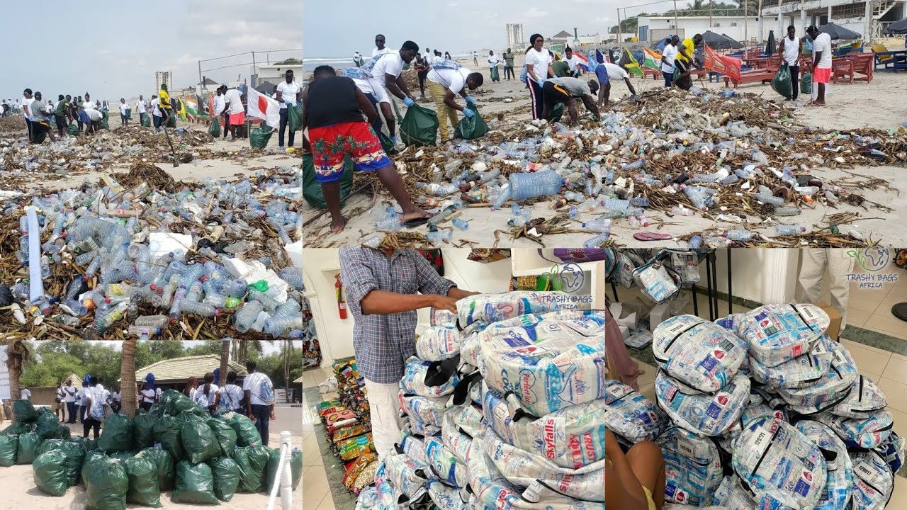 This company collects sachet water waste and turns them to bags - YouTube