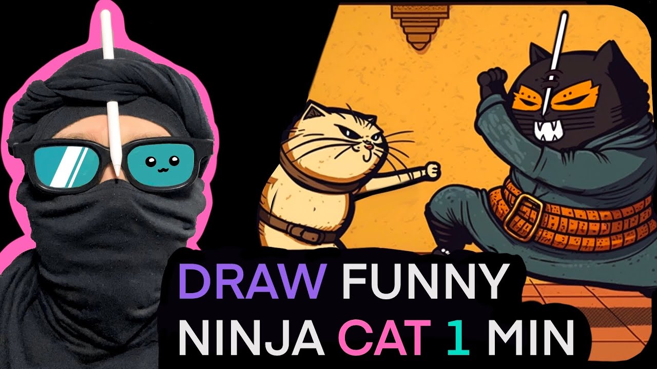 How to Draw a Cat ( ninja cat ) - YouTube