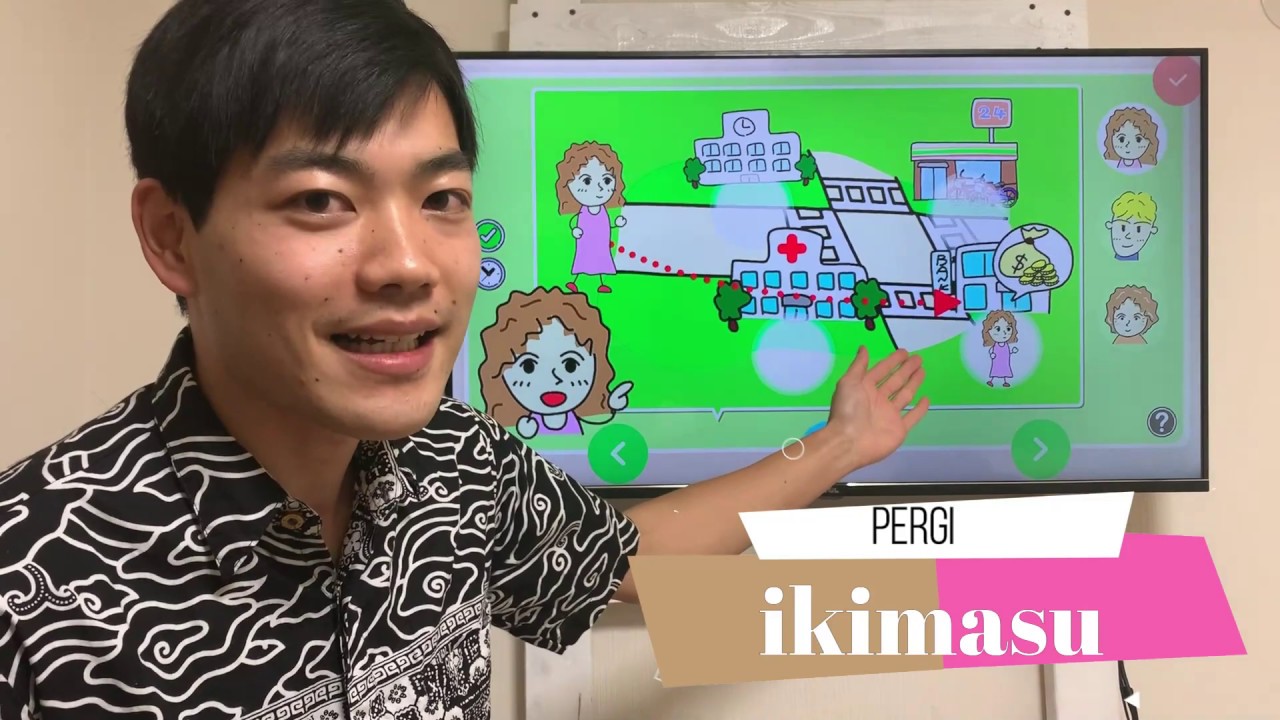 Belajar bahasa Jepang ; ②kata kerja ikimasu, kimasu, kaerimasu - YouTube