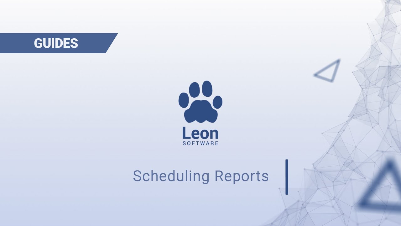 LEON GUIDES: Scheduling Reports - YouTube