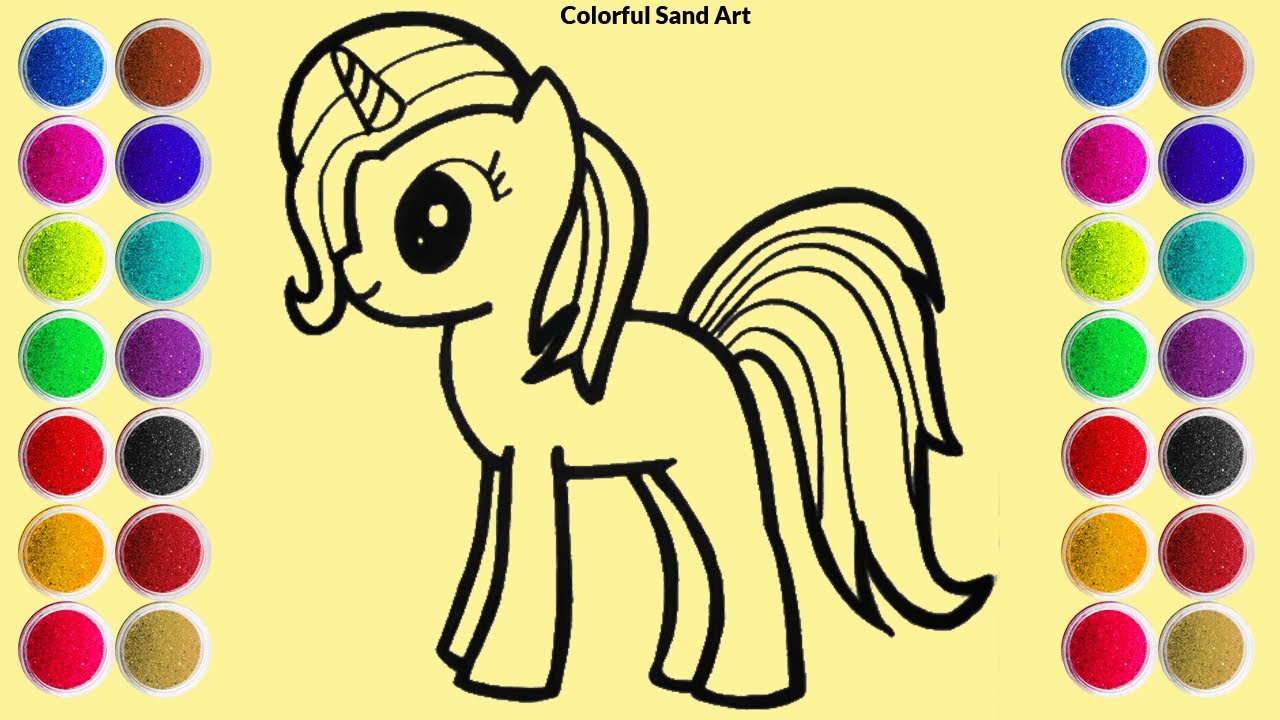 SAND PAINTING ART - Coloring MY LITTLE PONY RAINBOW DASH with COLORED ...
