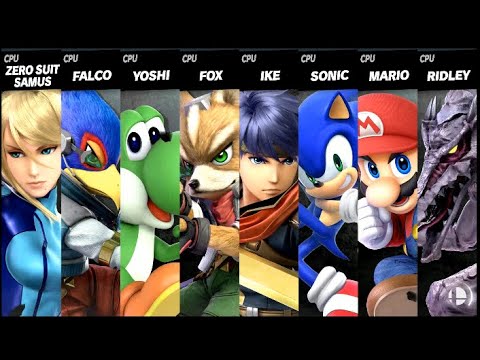 Zero Suit Samus VS Falco VS Yoshi VS Fox VS Ike VS Sonic VS Mario VS ...