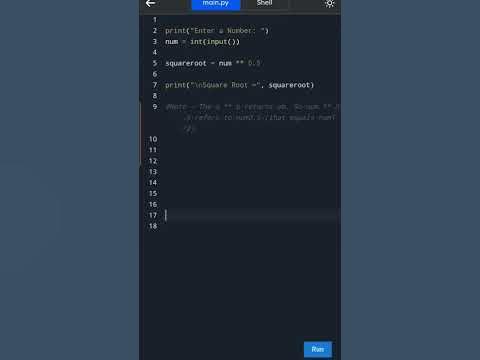 #python 201.Square Root of Number using ** | #shorts #coding #pythonprogramming # ...