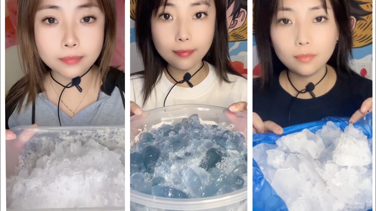 ICE-034.ice eating,clear ice,hard ice,cubes ice eating - YouTube