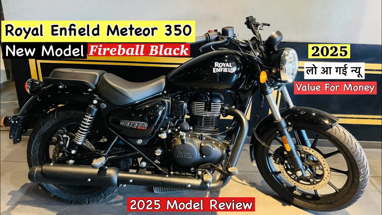 2025👌New Fireball Black Royal Enfield Meteor 350cc Full Review | Price ...