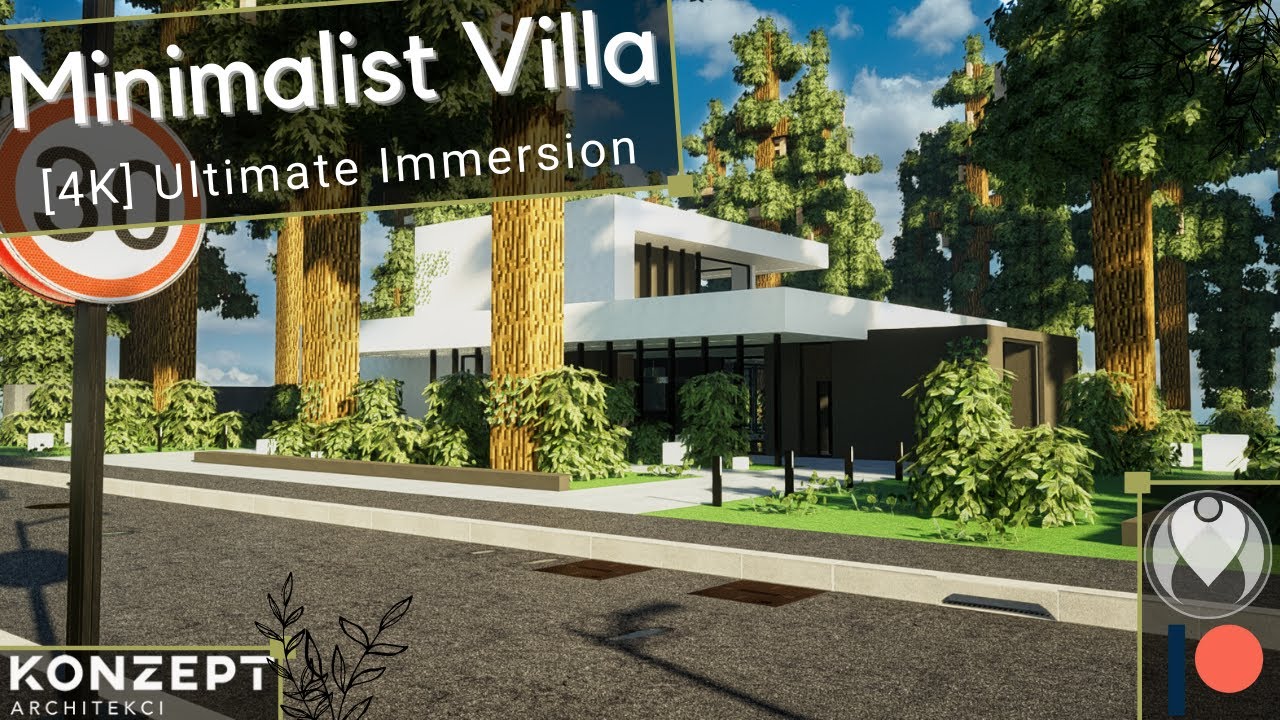 [4K]MINECRAFT : Minimalist House in Forest - Ultimate Immersion - PTGI ...