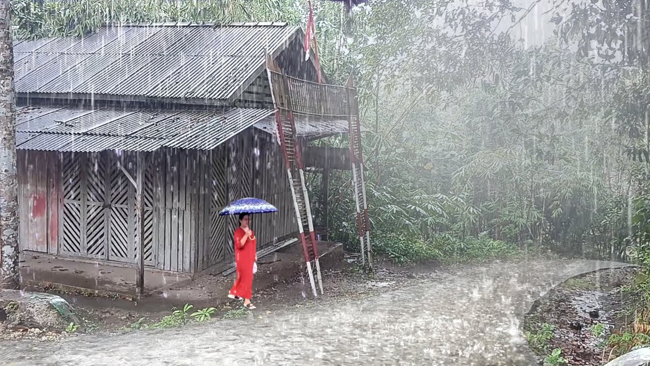 99% Insomnia Relief, Stress Reduction Depression Healing with heavy rain pouring, Rain sound ...