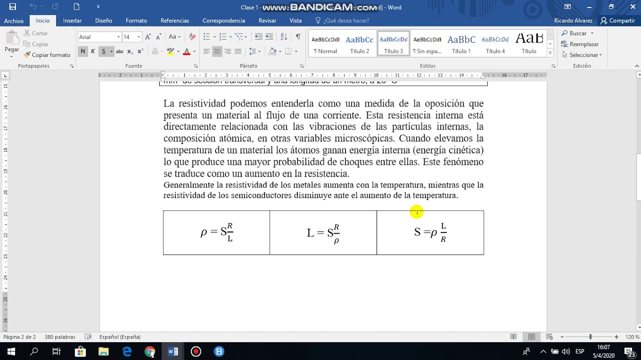 Clase 1,4 resistencia específica - YouTube