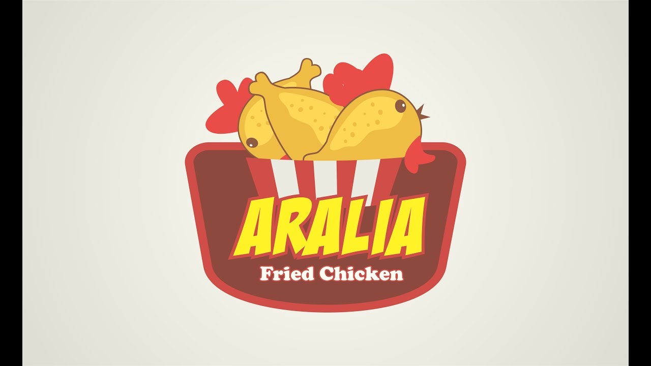 How to Draw Simple Fried Chicken Logo in Corel Draw - YouTube