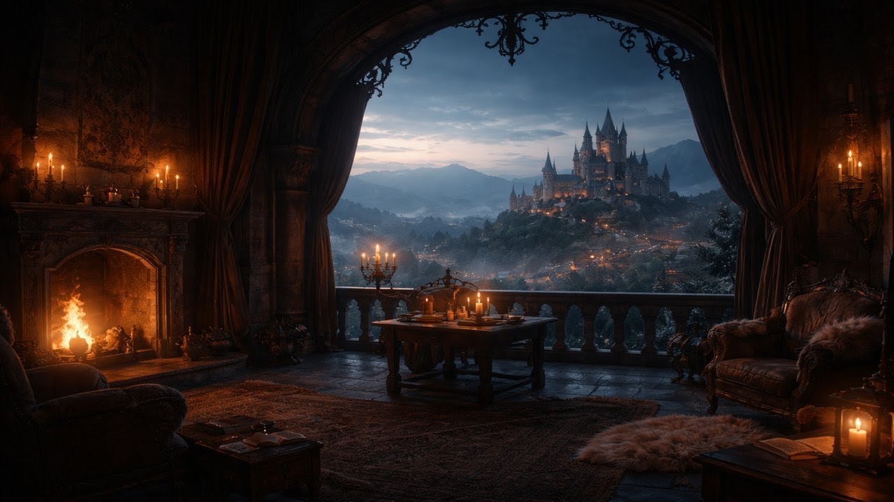 Candlelit Castle Overlooking Kingdom - Cozy Reading Ambience | Fourth ...