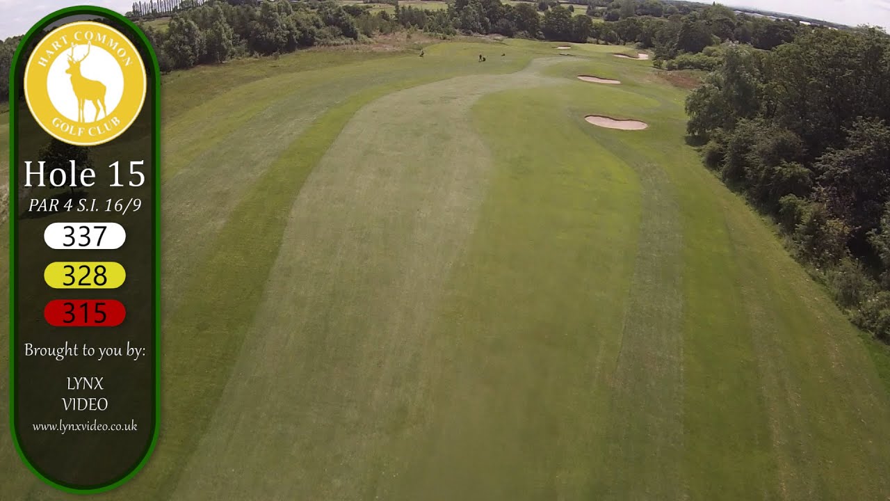 Hart Common Golf Club - hole 15 flyover - YouTube