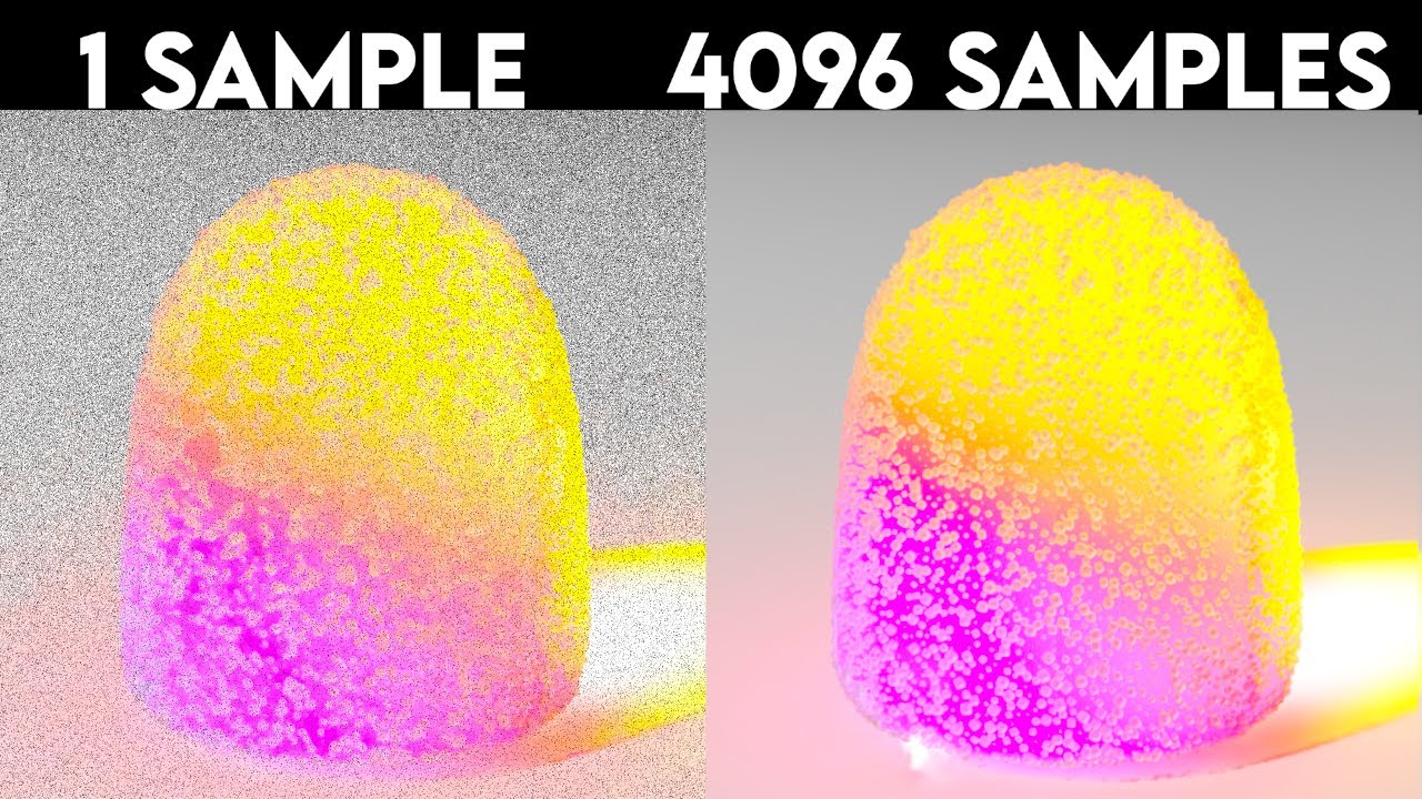 Rendering GUM DROP With Different SAMPLES In BLENDER - YouTube