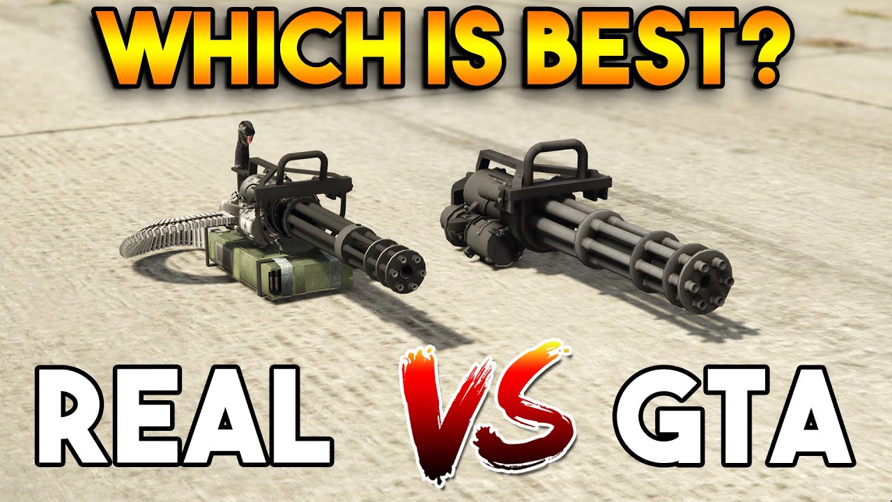 GTA 5 MINIGUN VS REAL MINIGUN - YouTube