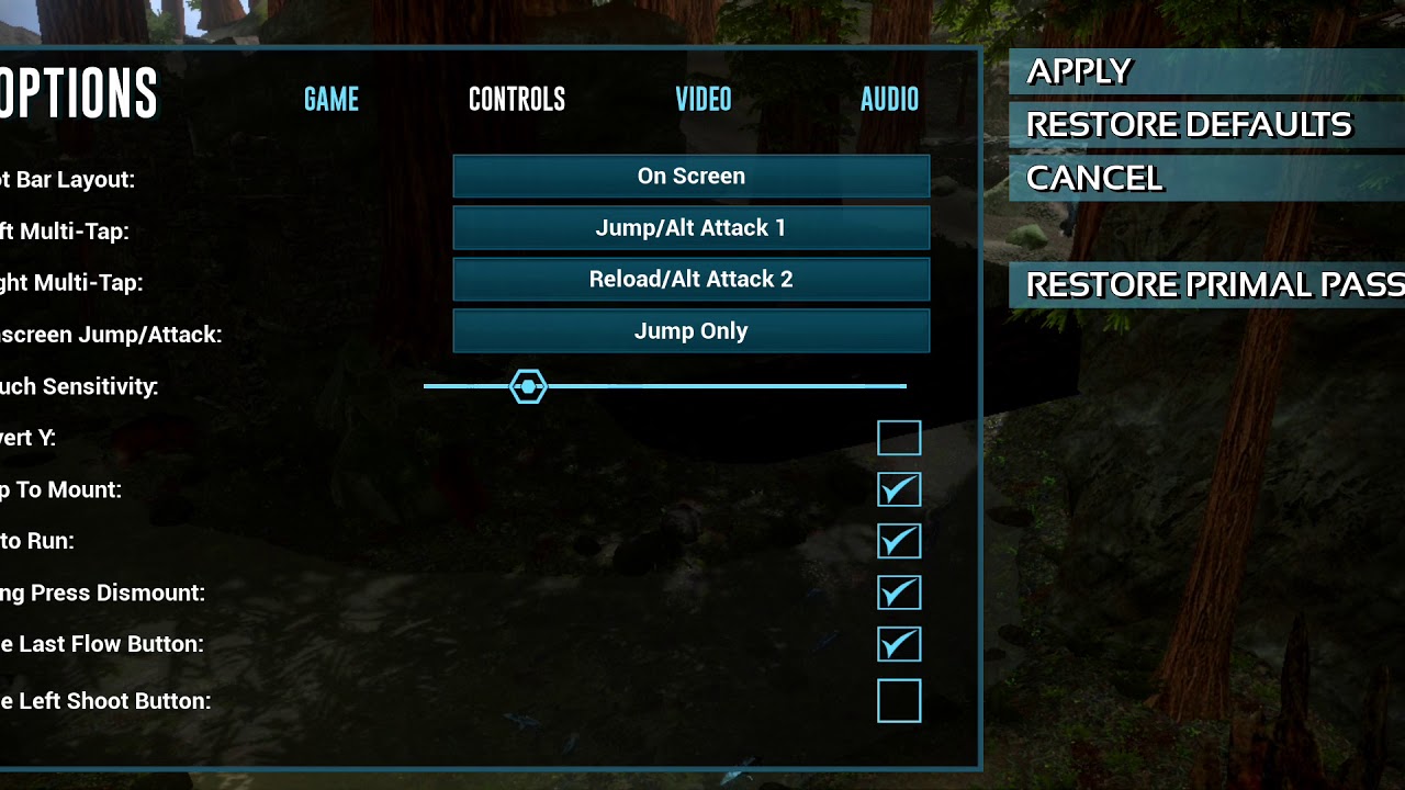 ARK SURVIVAL EVOLVED mobile basic setting - YouTube