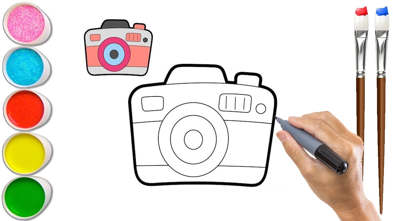 Easy Camera Drawing Lesson for Kids - Step by Step | Mady Arts - YouTube