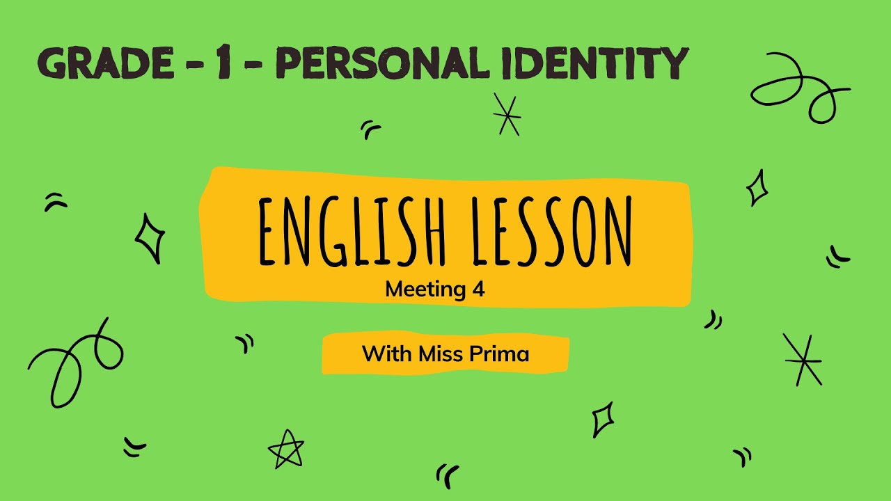 English Lesson | Grade 1 | Personal Identity (Rabu, 26 Agustus 2020 ...