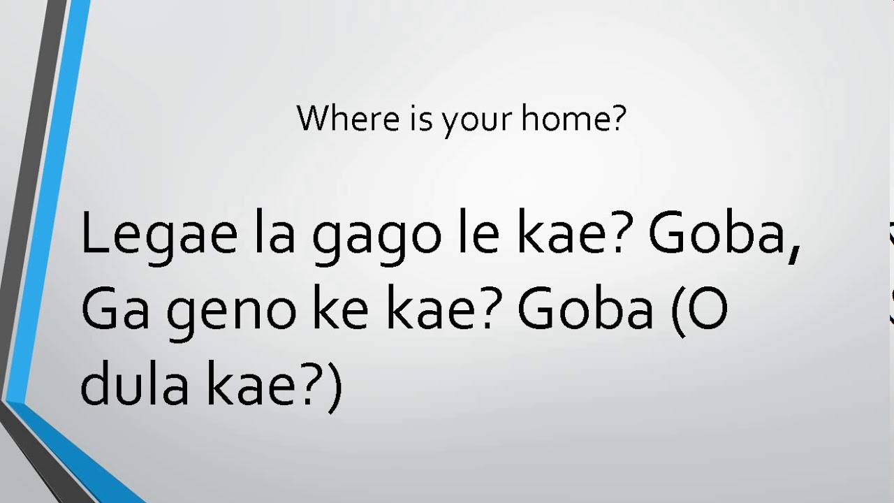 SEPEDI LESSON NO 6 SOME USEFUL EXPRESSIONS - YouTube